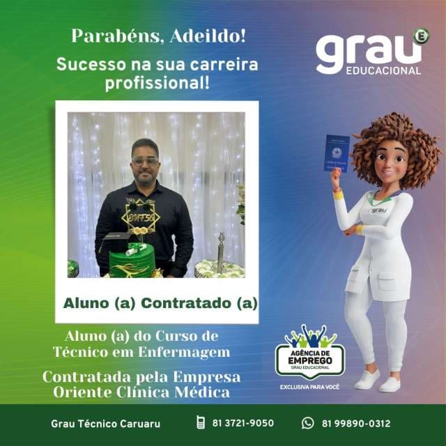 Grau Técnico | Notícias - ALUNO CONTRATADO